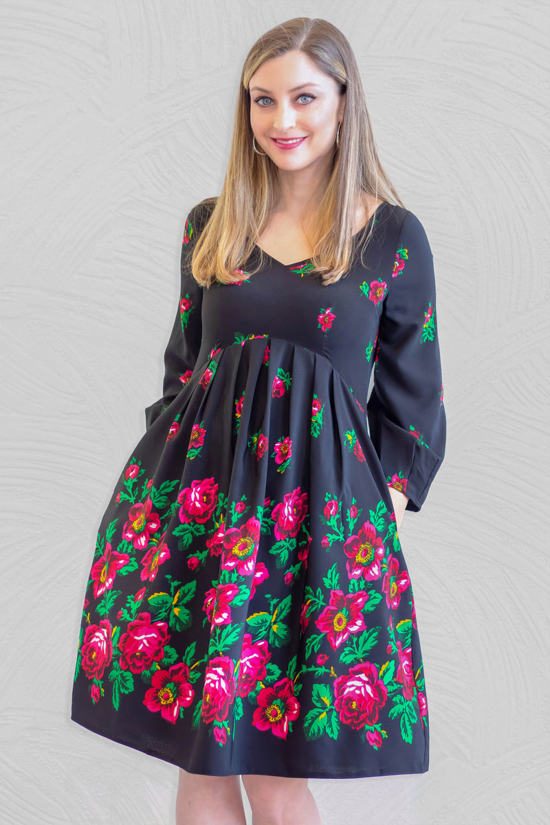 Adela Black Folk Dress – Recultured Designs